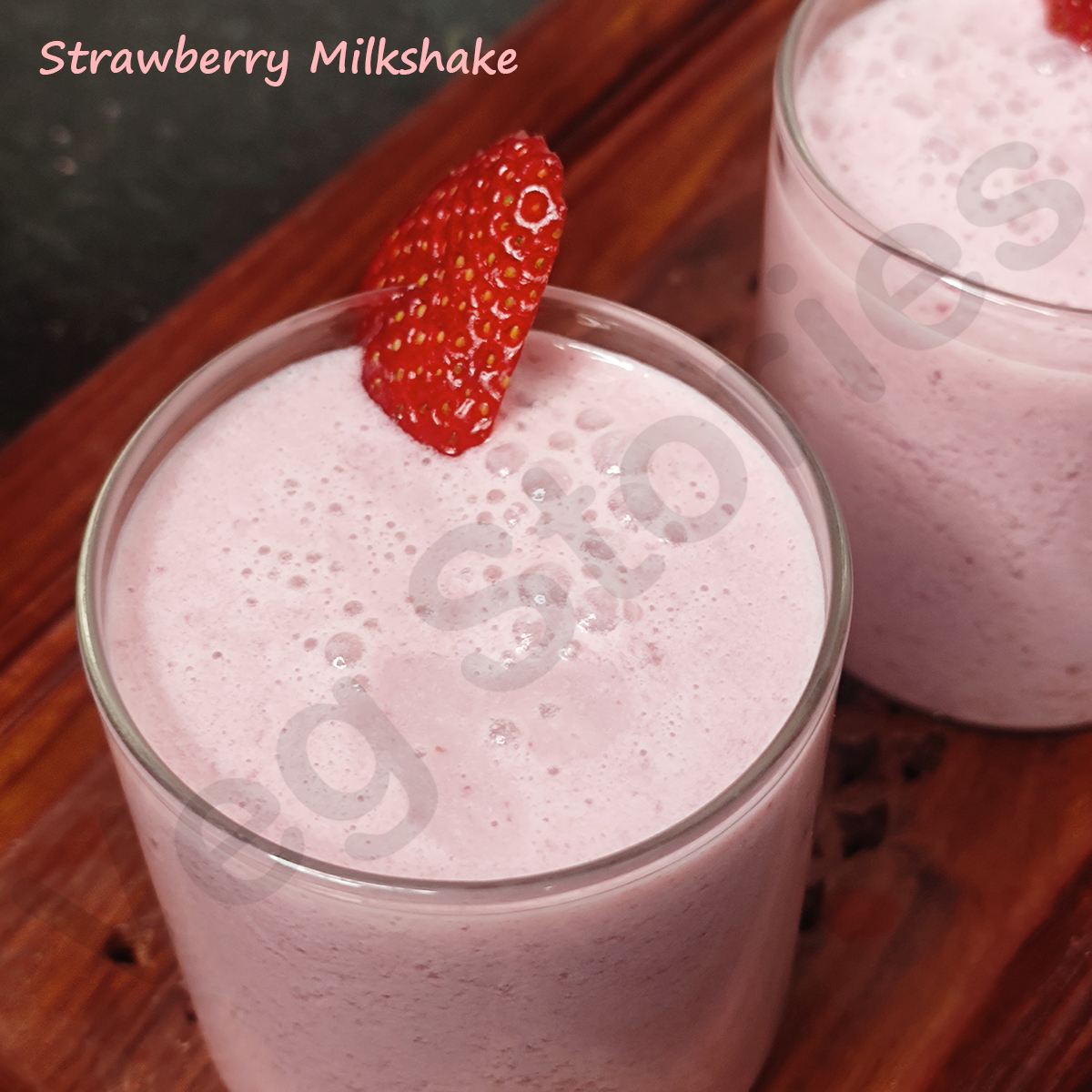 Strawberry Milkshake | How to make Strawberry Milkshake - vegstories